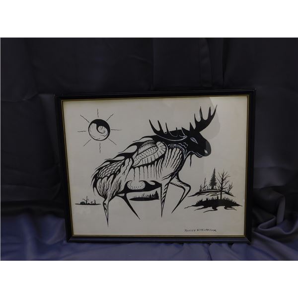 Original Aboriginal Artwork Moose Ink Piece 1970s Artist Signed Morley ...