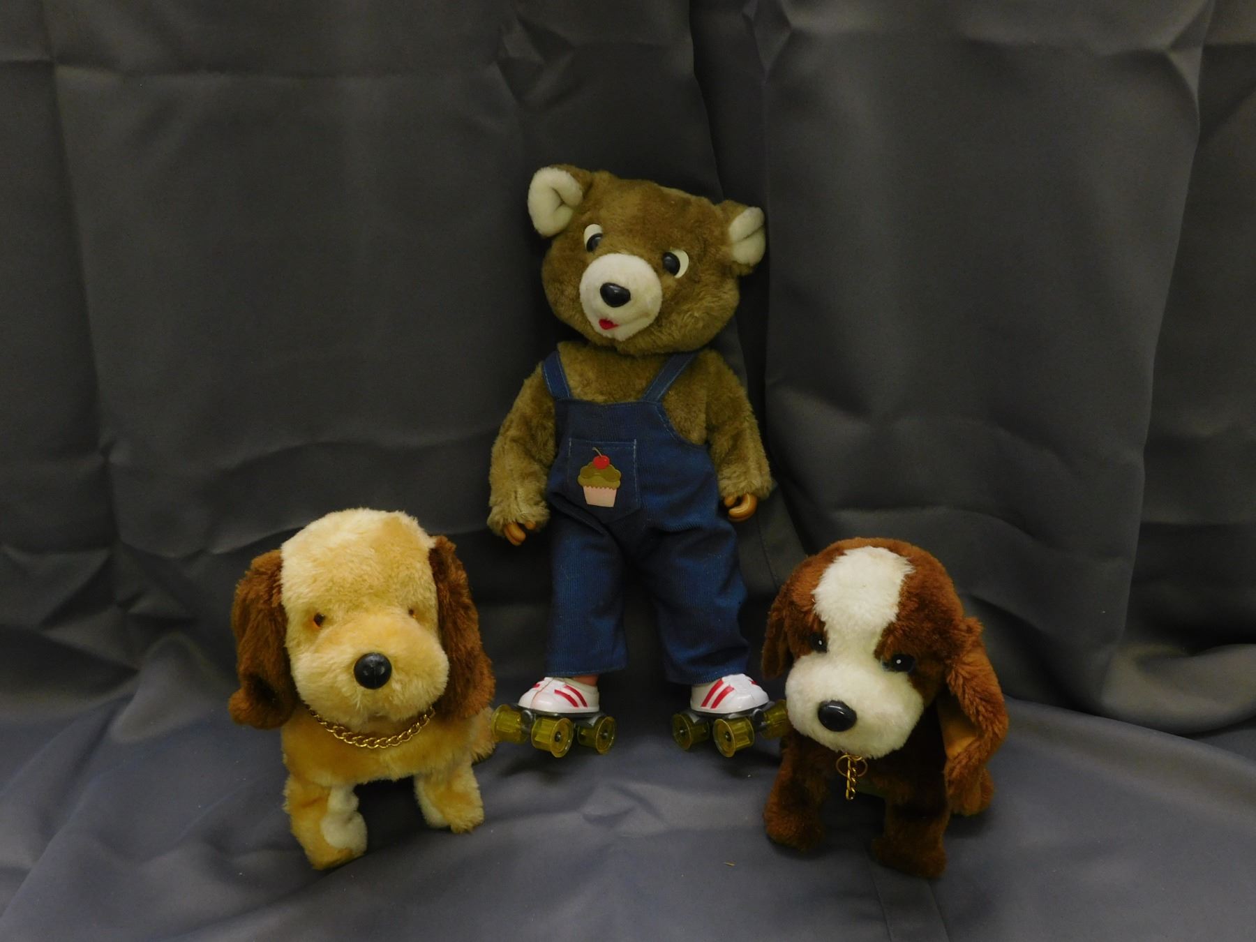 Lot of 3 Vintage Happy Bear Lovely Roller Bear, Hopping Spaniel Puppy ...
