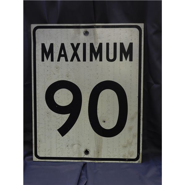 Maximum 90 Street Sign Speed Limit Metal Sign