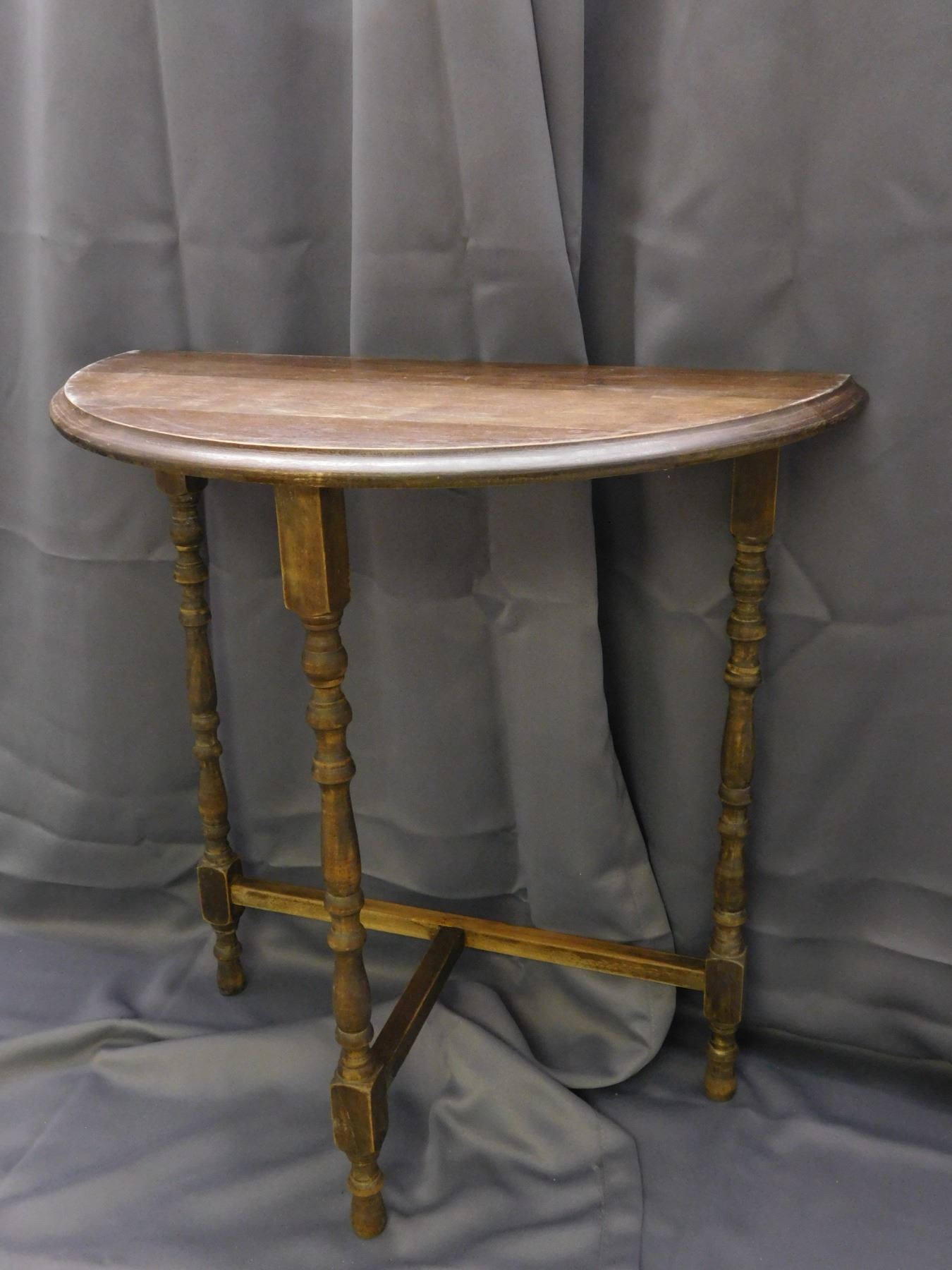 Antique Half Moon Semi Circle Side Table