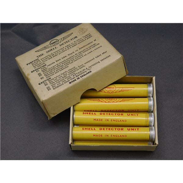 Box of 9 Vintage Shell Aviation Fuel Water Detectors, Made in England ...