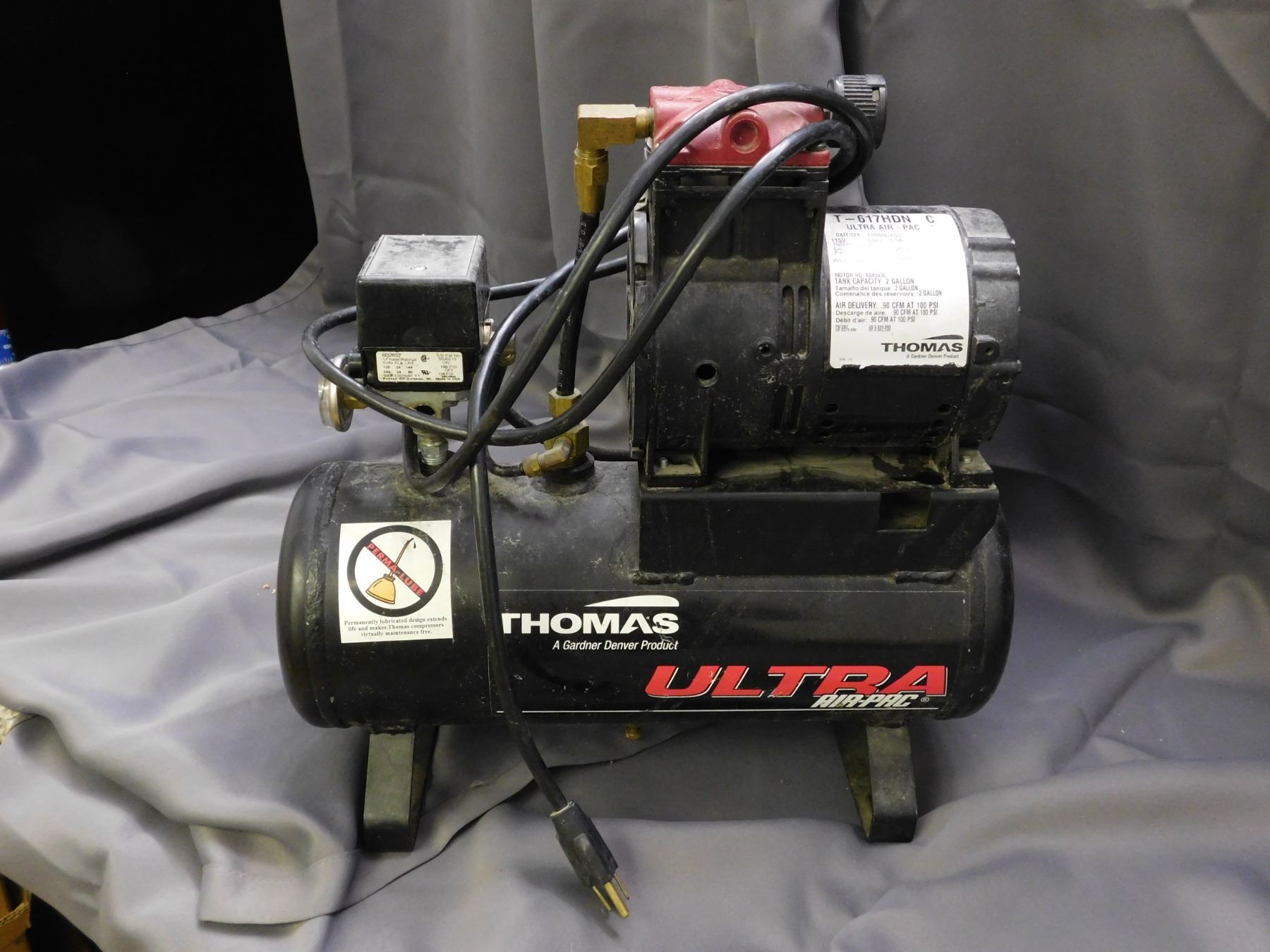 Thomas Ultra 2 Gallon Air Compressor Model T-617HDN C
