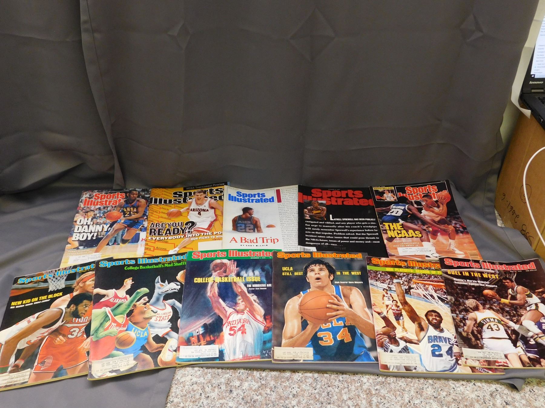 Lot of 11 Sports Illustrated Basketball NBA Magazines 1974-2002