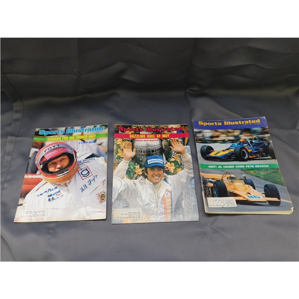 Lot of 3 Sports Illustrated Auto Racing Magazines 1970s
