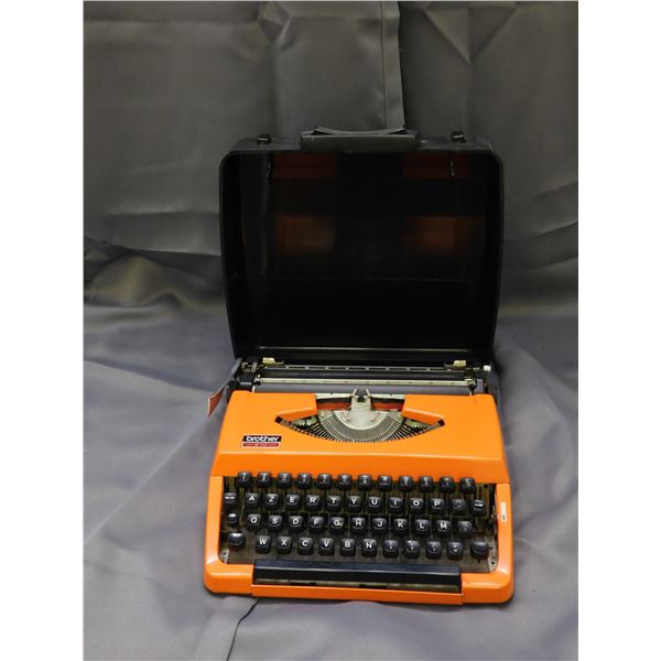Vintage Brother 210 Orange Portable Typewriter