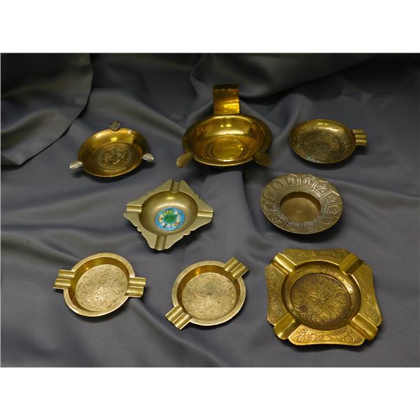 Lot of 8 Brass Ashtrays