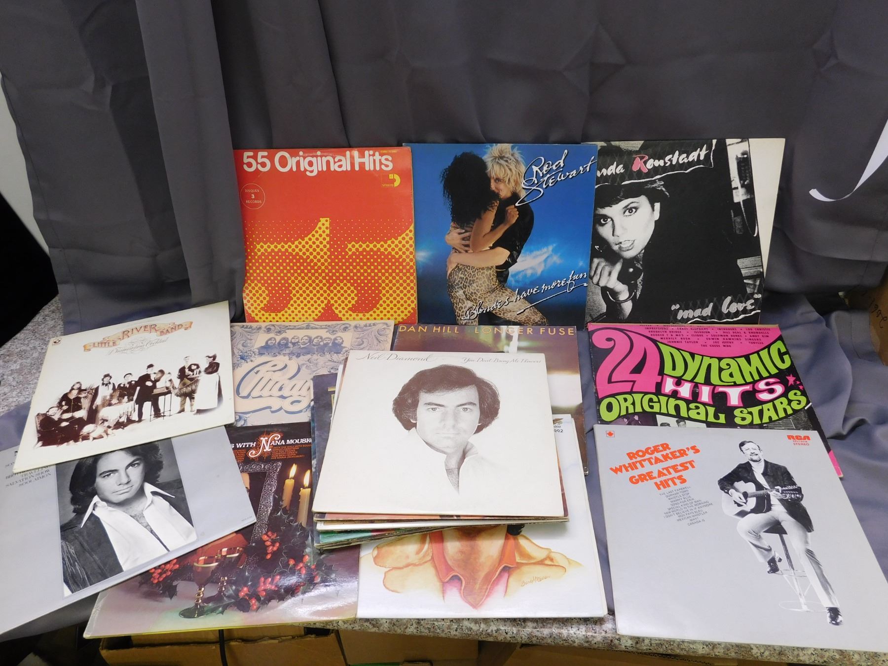 Lot of 20 Assorted Vinyl Records LPs Rod Stewart, Roger Whittaker