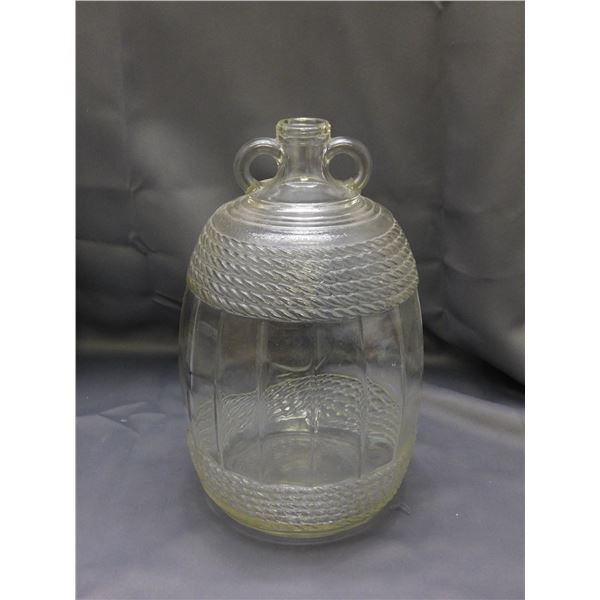 Diamond Rd 1935 4 Rope Embossed Double Finger Glass Jug
