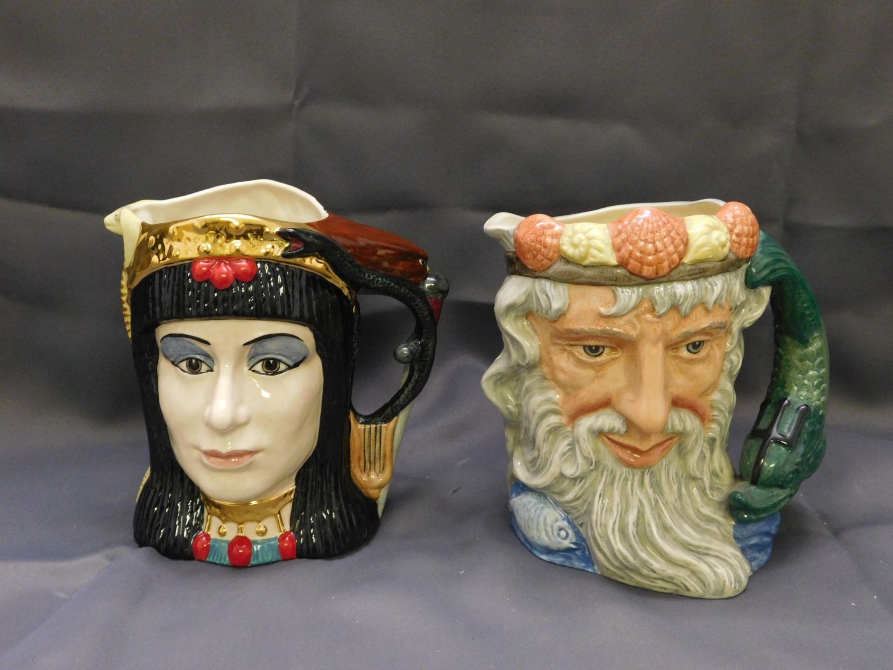 Pair of Royal Doulton Large Toby Mugs / Jugs Antony and Cleopatra ...