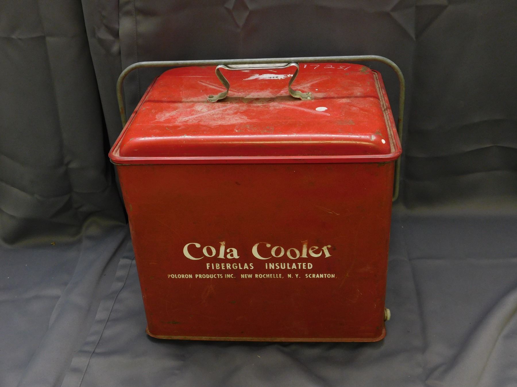 Cola Cooler Fiberglass Insulated Metal Vintage Cooler
