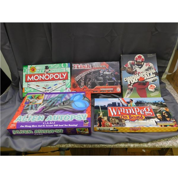 Lot of 5 Board Games Tabletop Monopoly, Risk Transformers, Armchair ...