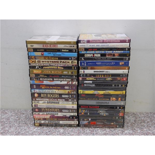 Lot of 50 Assorted DVDs Movies Multiple Genres New and Old