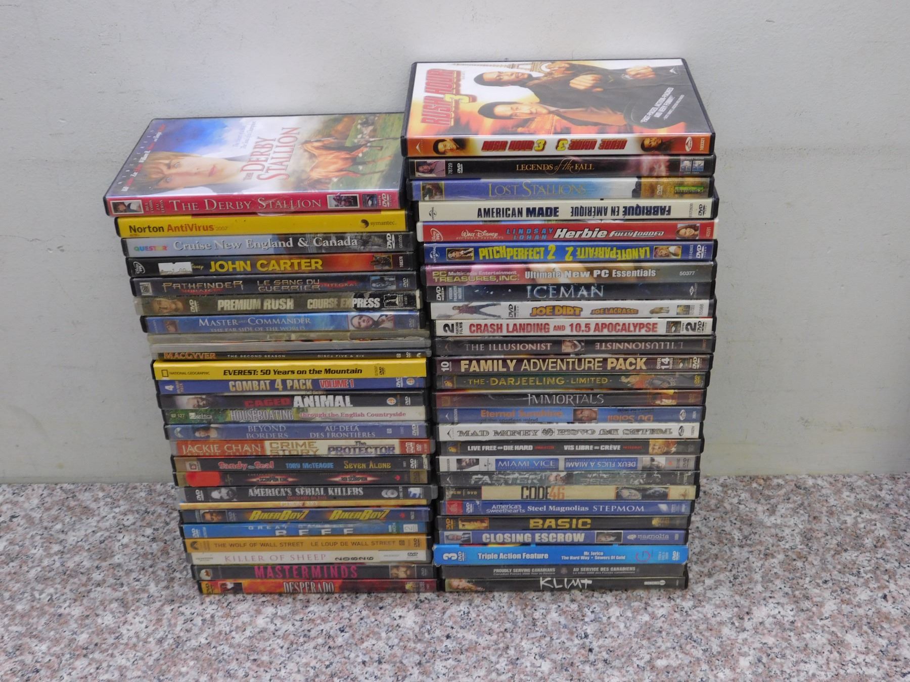 Lot of 50 Assorted DVDs Movies Multiple Genres New and Old