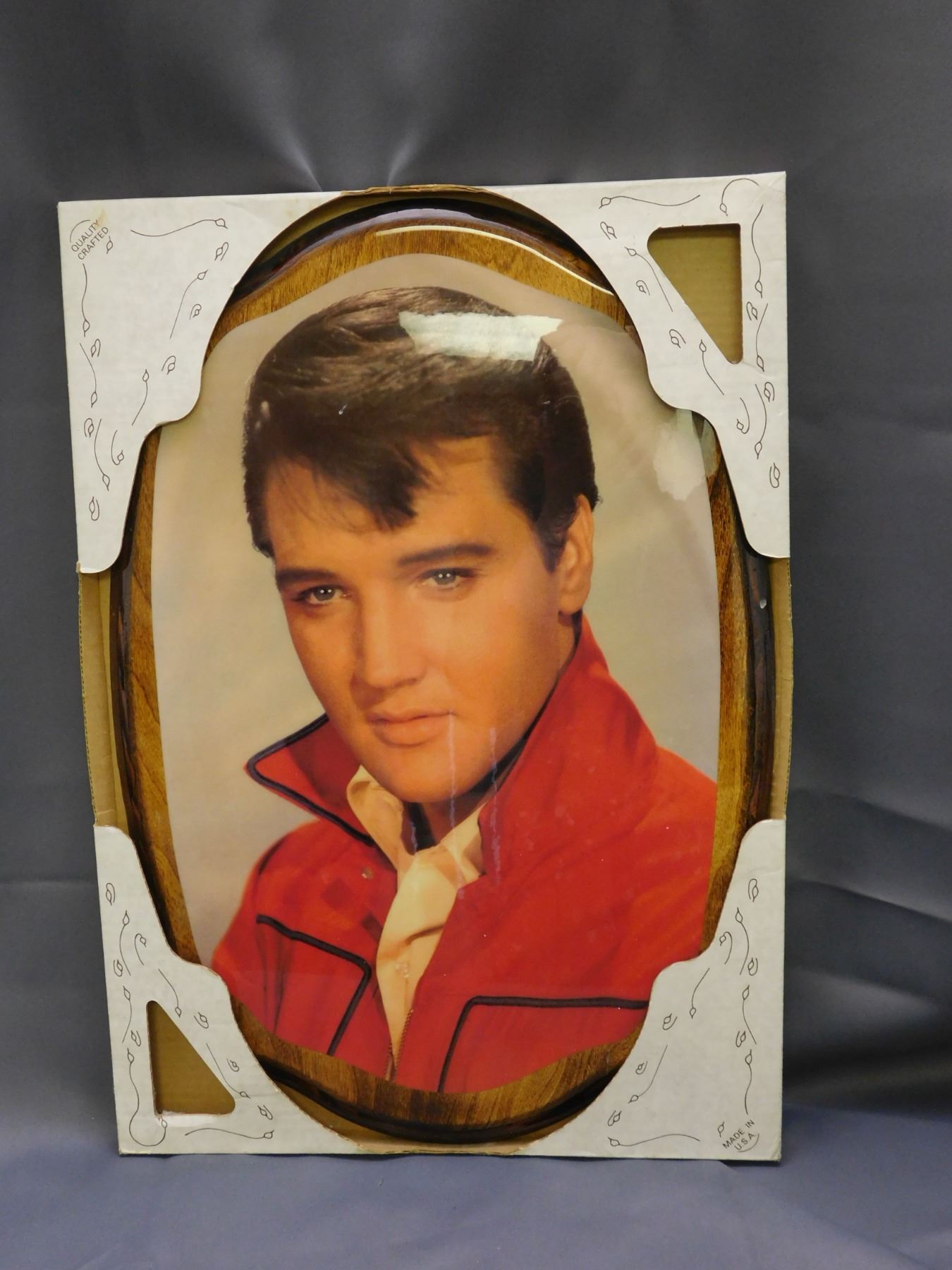 Vintage Elvis Wooden Plaque Lacquer Wall Decor Oval Photo Music ...