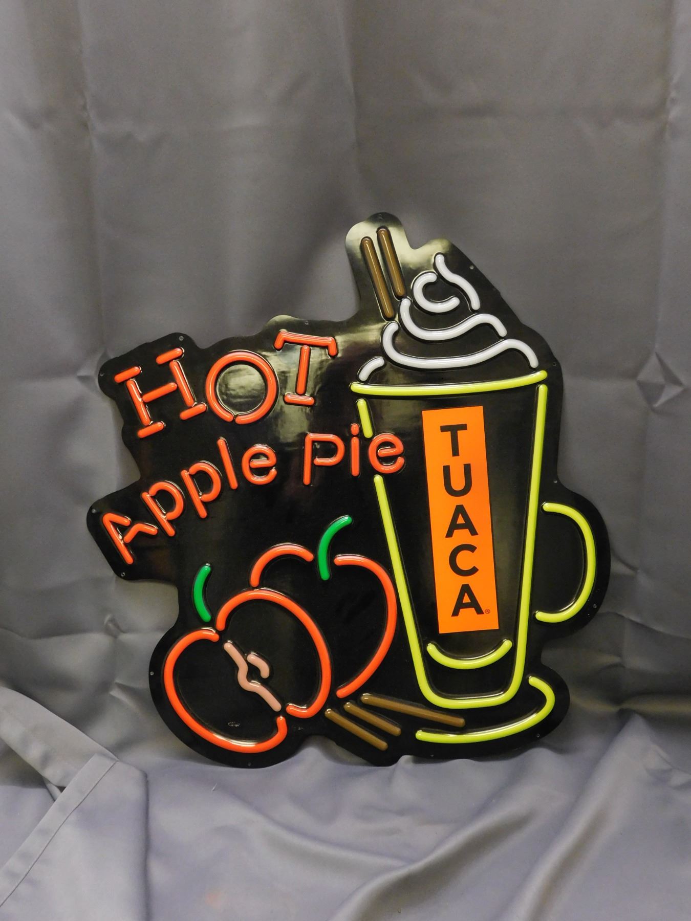 Hot Apple Pie Tuaca Neon Style Plastic Wall Decor Sign