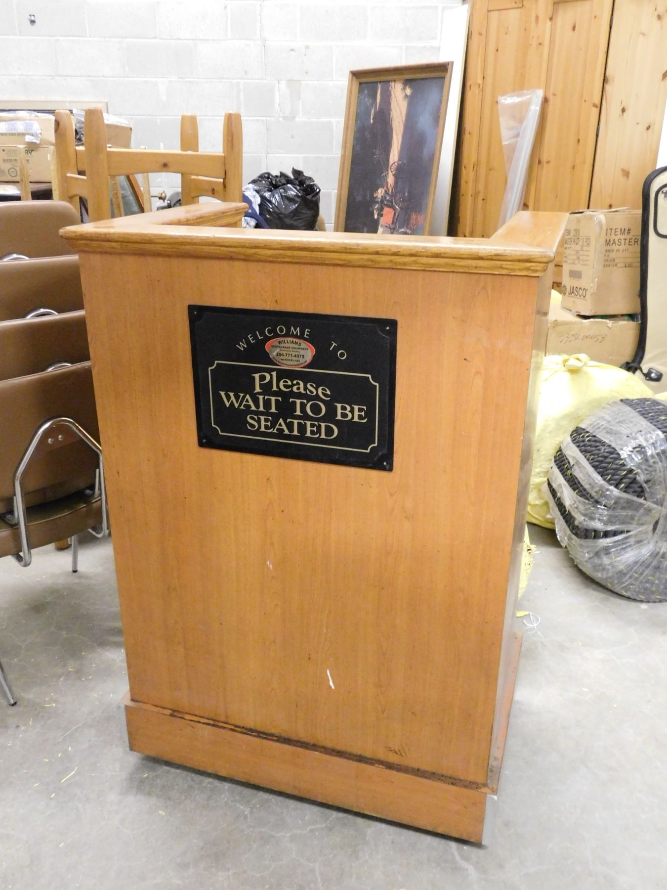 Wooden Solid Oak Podium Reception Service Desk Stand Greeter Server ...