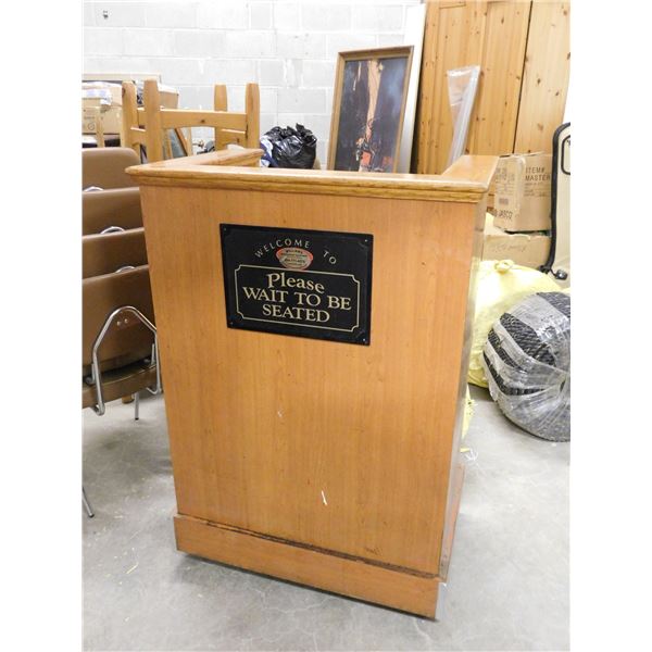 Wooden Solid Oak Podium Reception Service Desk Stand Greeter Server ...
