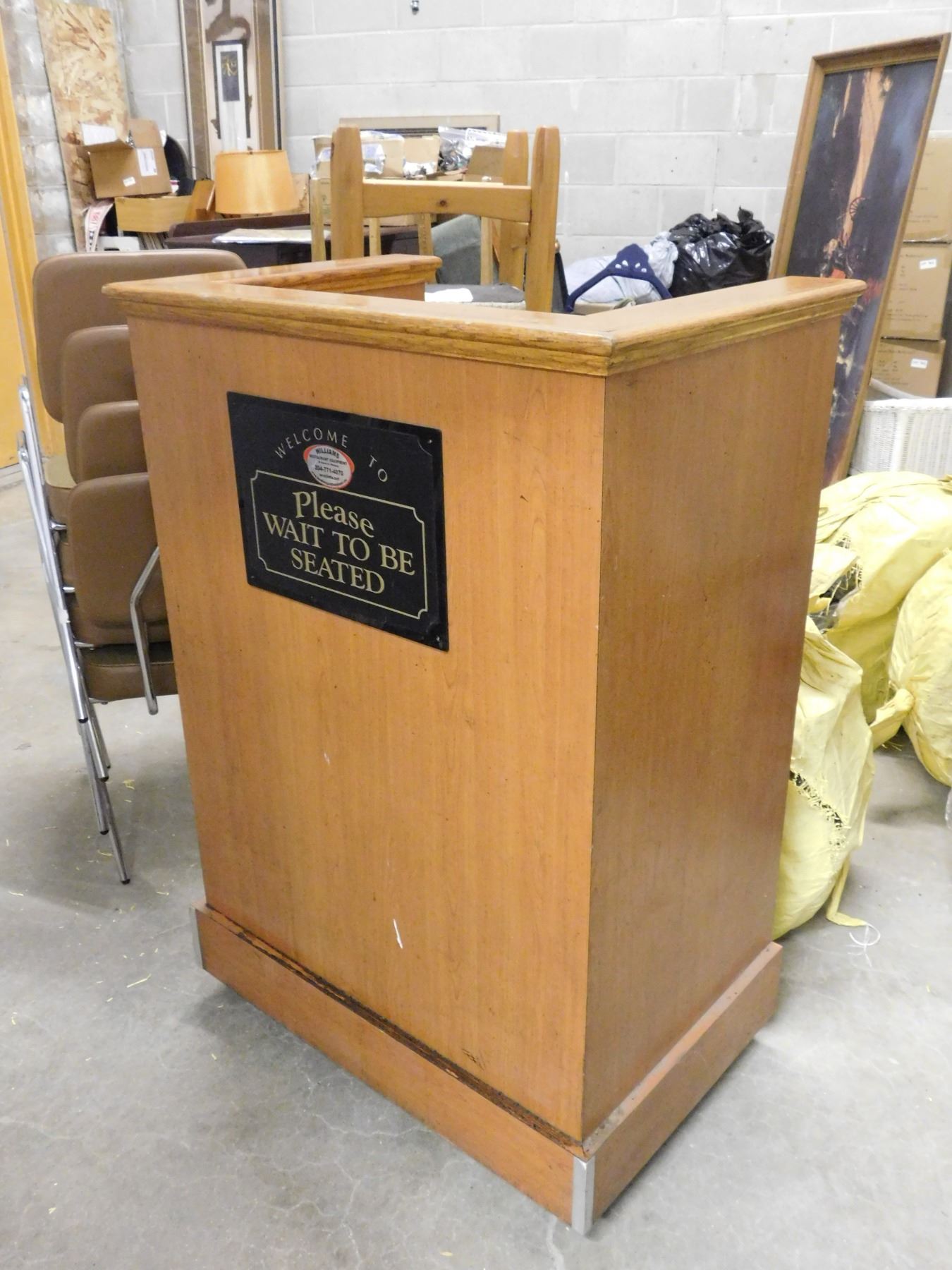 Wooden Solid Oak Podium Reception Service Desk Stand Greeter Server ...