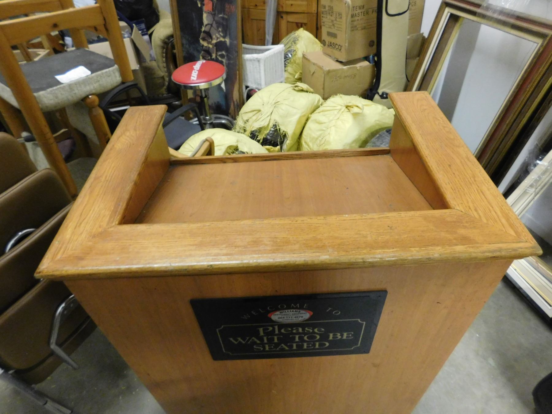 Wooden Solid Oak Podium Reception Service Desk Stand Greeter Server ...