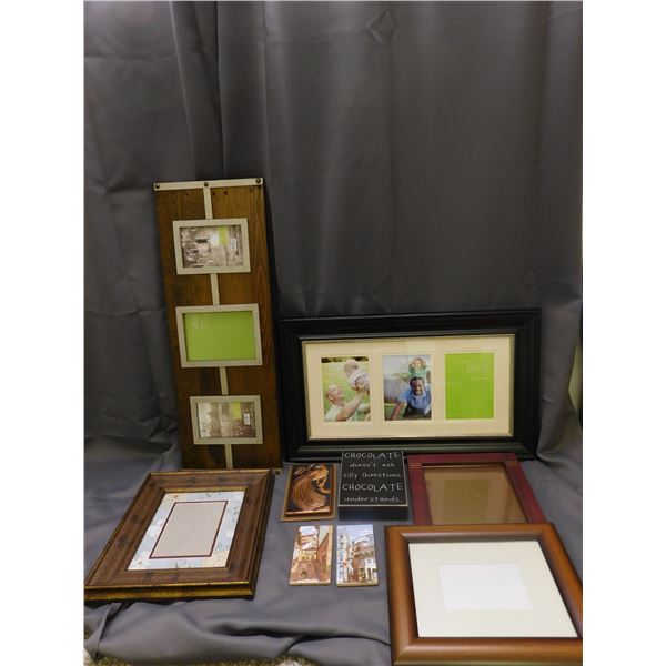 Lot of 9 Assorted Wall Picture Frames, Wall Art, Multi-Frames