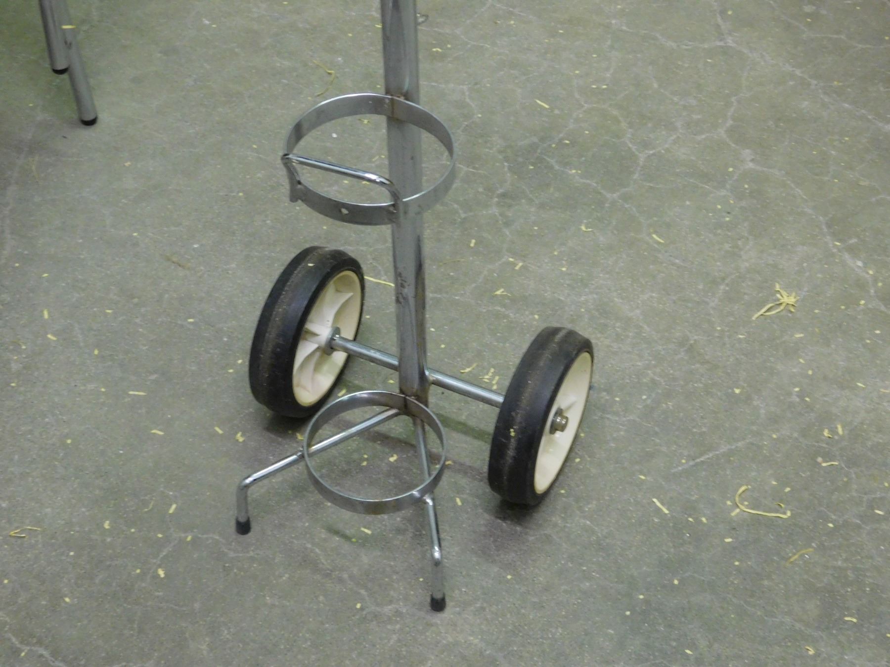 Oxygen Cart Tank Carrier Metal on Wheels