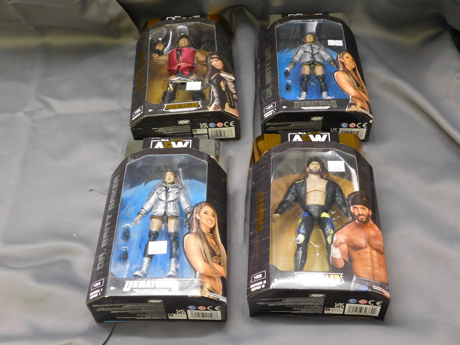 Lot of 4 AEW Figures Unrivalled Unmatched Dr. Britt Baker, Trent?, Nyla ...