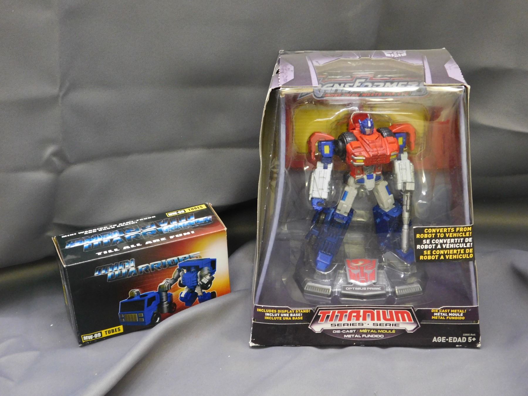 Lot of 2 Transformers Titanium Series Die Cast Optimus Prime and Mini ...