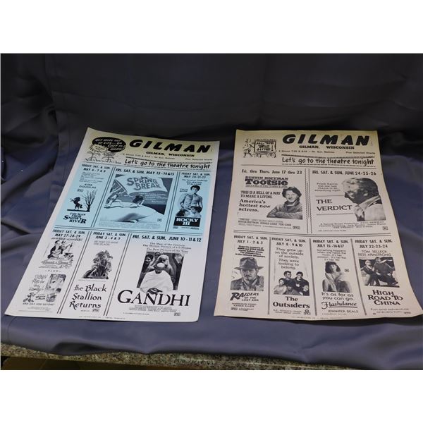 Lot of 2 Gilman Theatre Posters Harrison Ford, Rocky, Gandhi