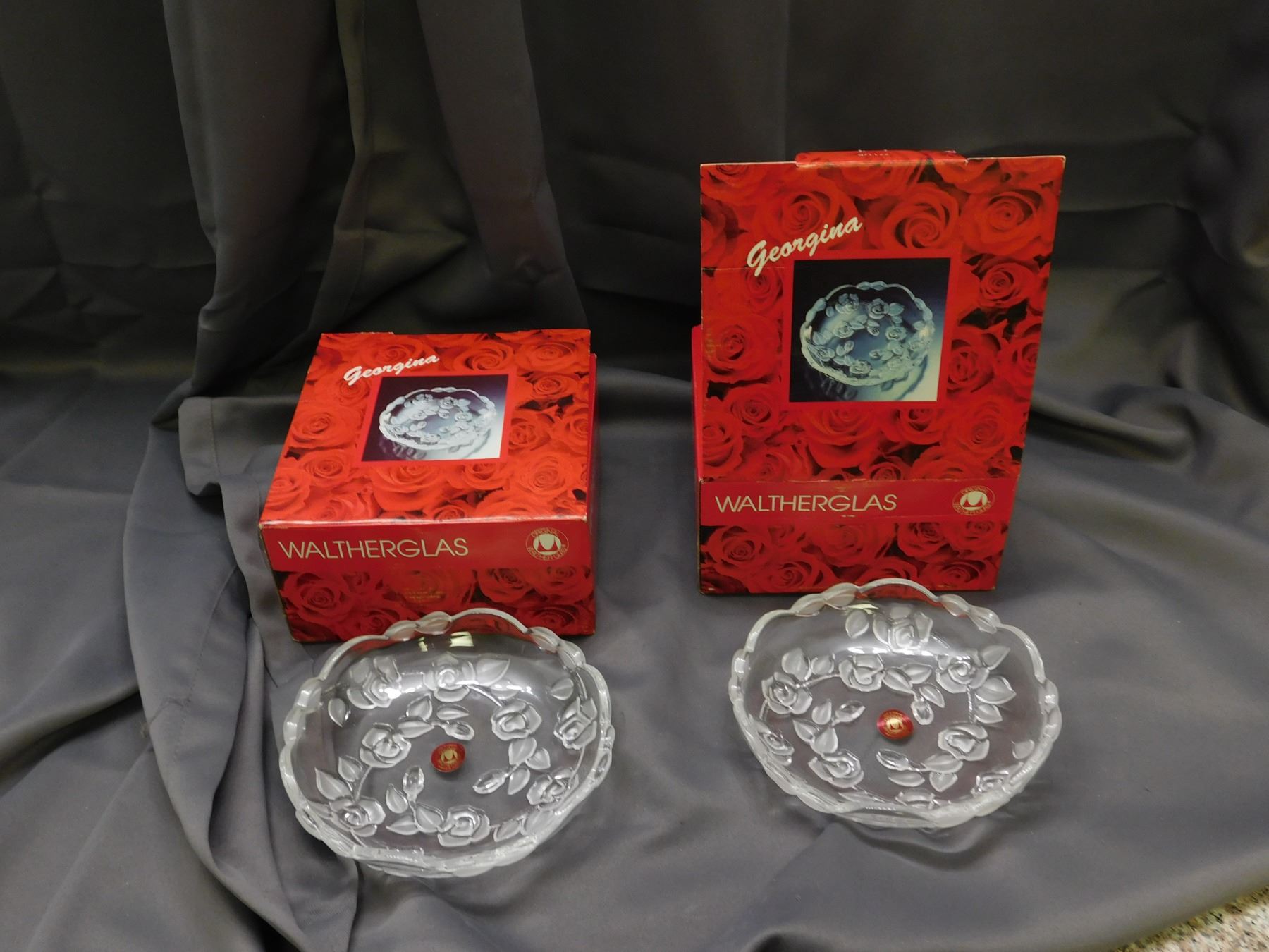 Lot of 6 Georgina Waltherglas Glass Trays Made in Germany