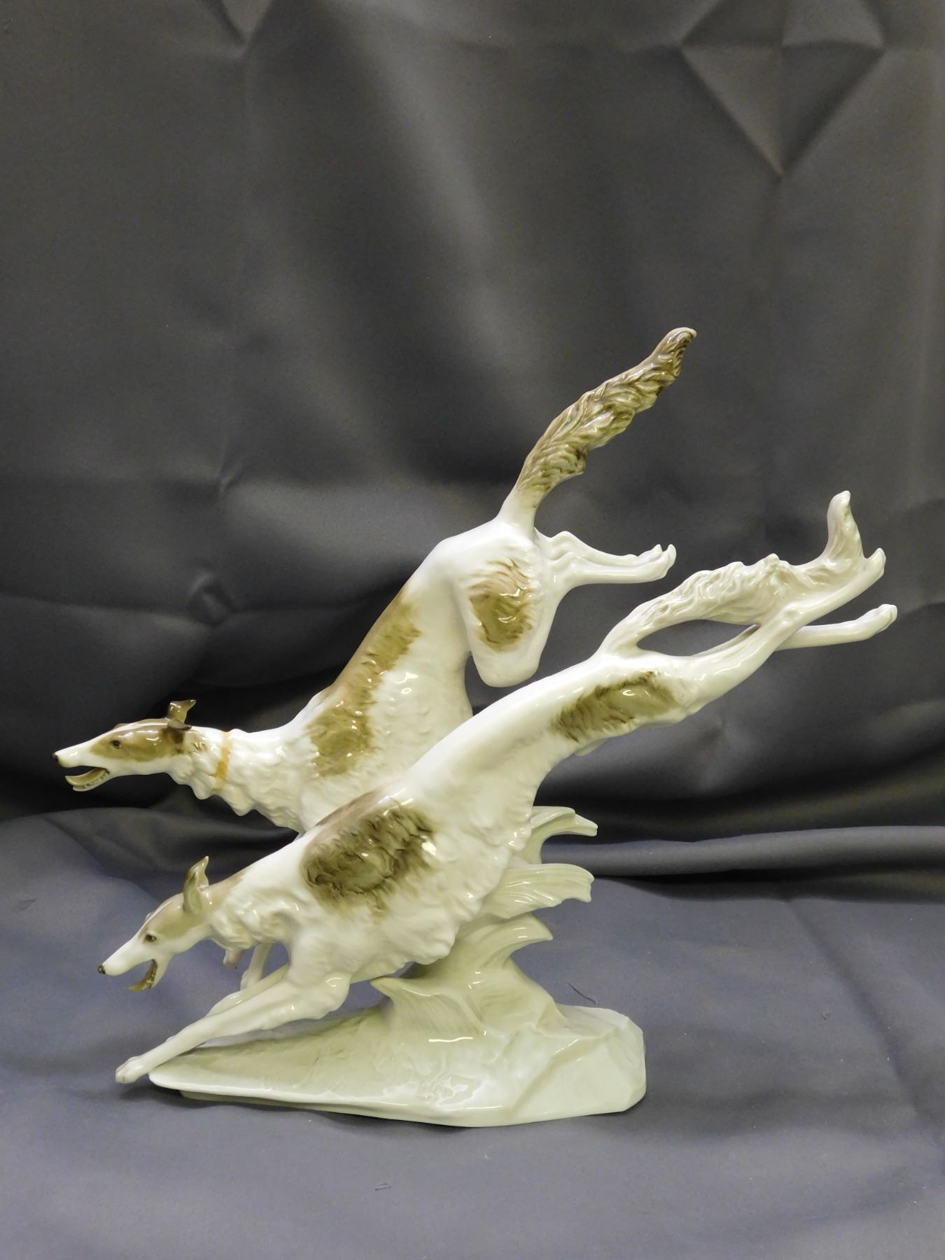 Hutschenreuther Pair of Running Borzoi Dogs Selb Bavaria Porcelain ...
