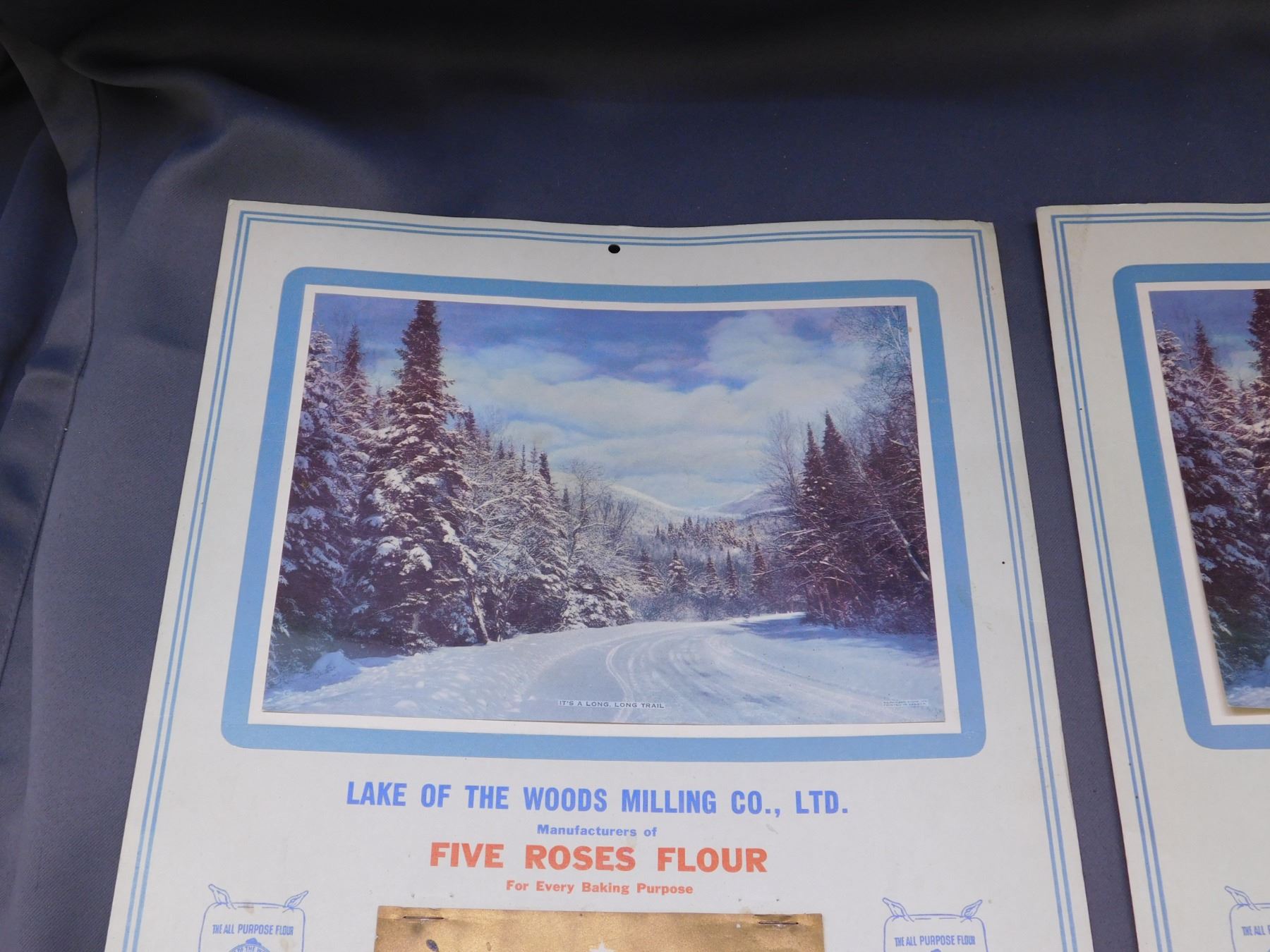 Lot of 2 Five Roses Flour 1950 Advertising Calendars