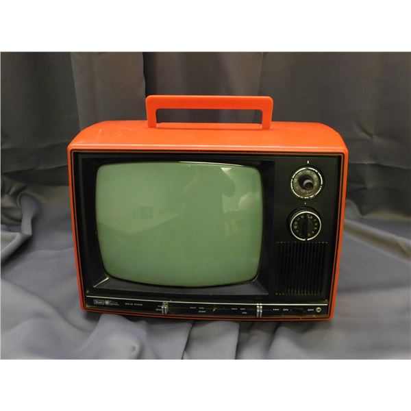 Vintage Sears Red Television Portable Model 13010U-1