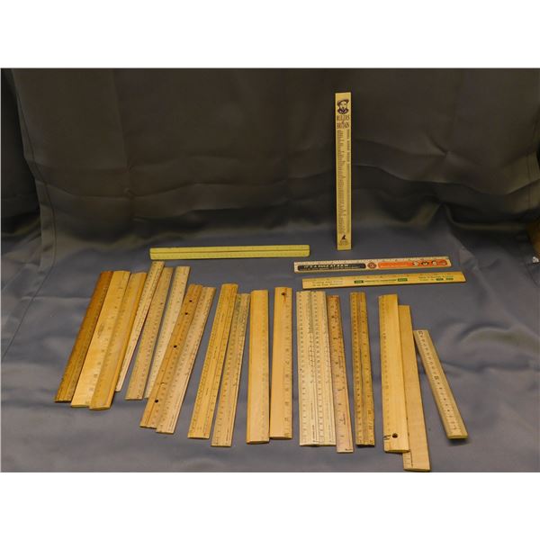 Large Lot of Vintage Rulers some Advertising