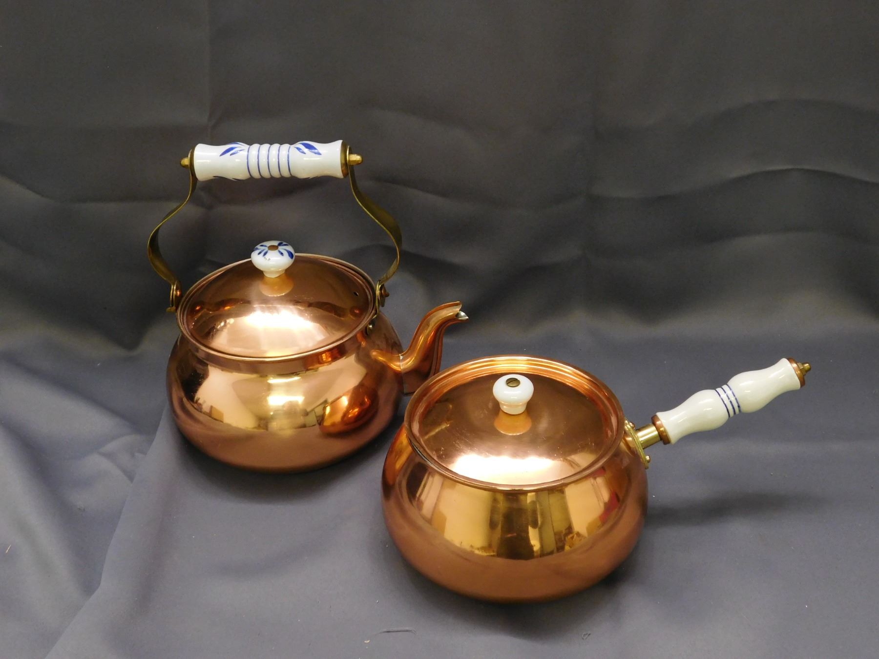 Solid Copper Genin Trudeau Pot and Kettle