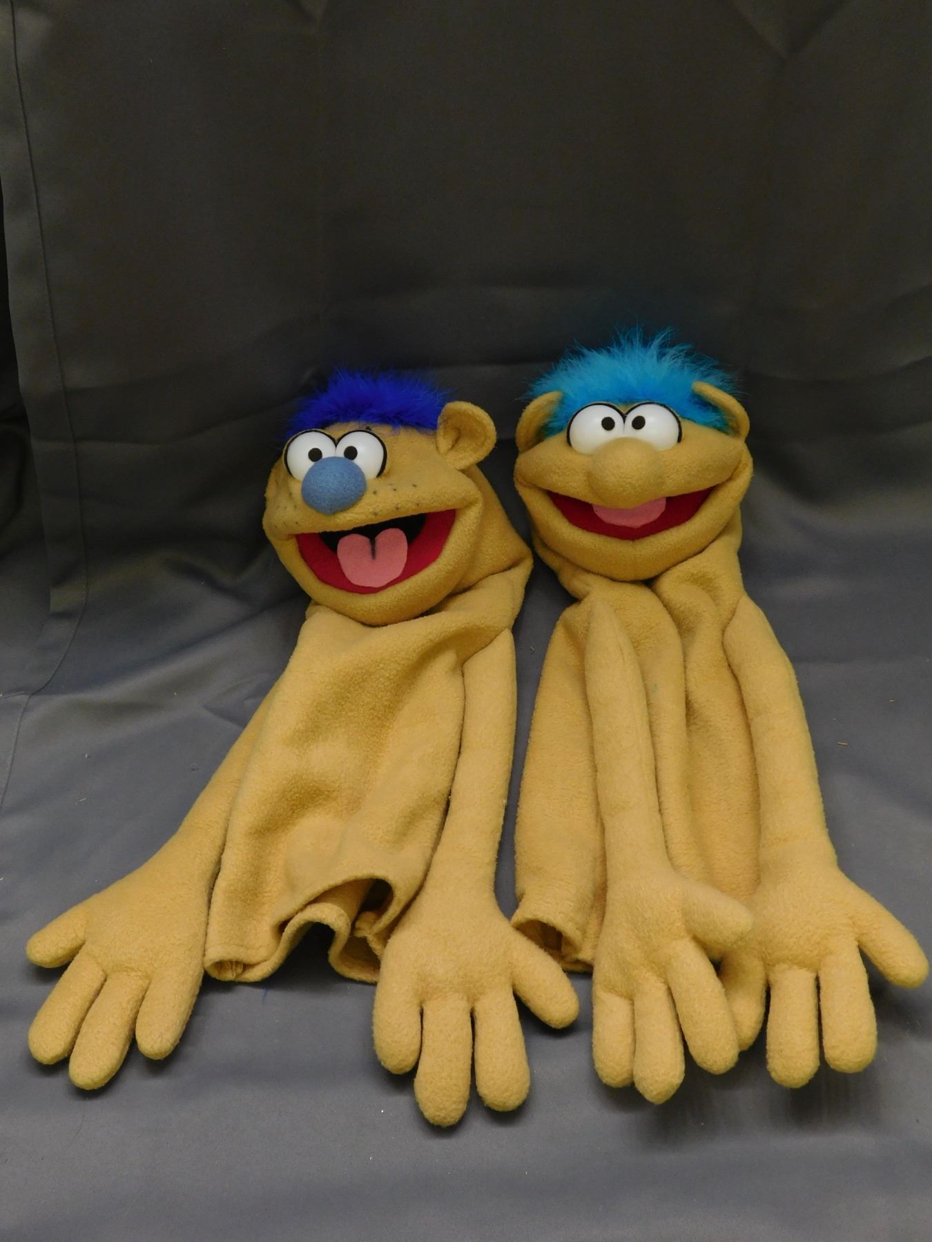 Lot of 2 Vintage Muppets Hand Puppets Blue Haired Boys