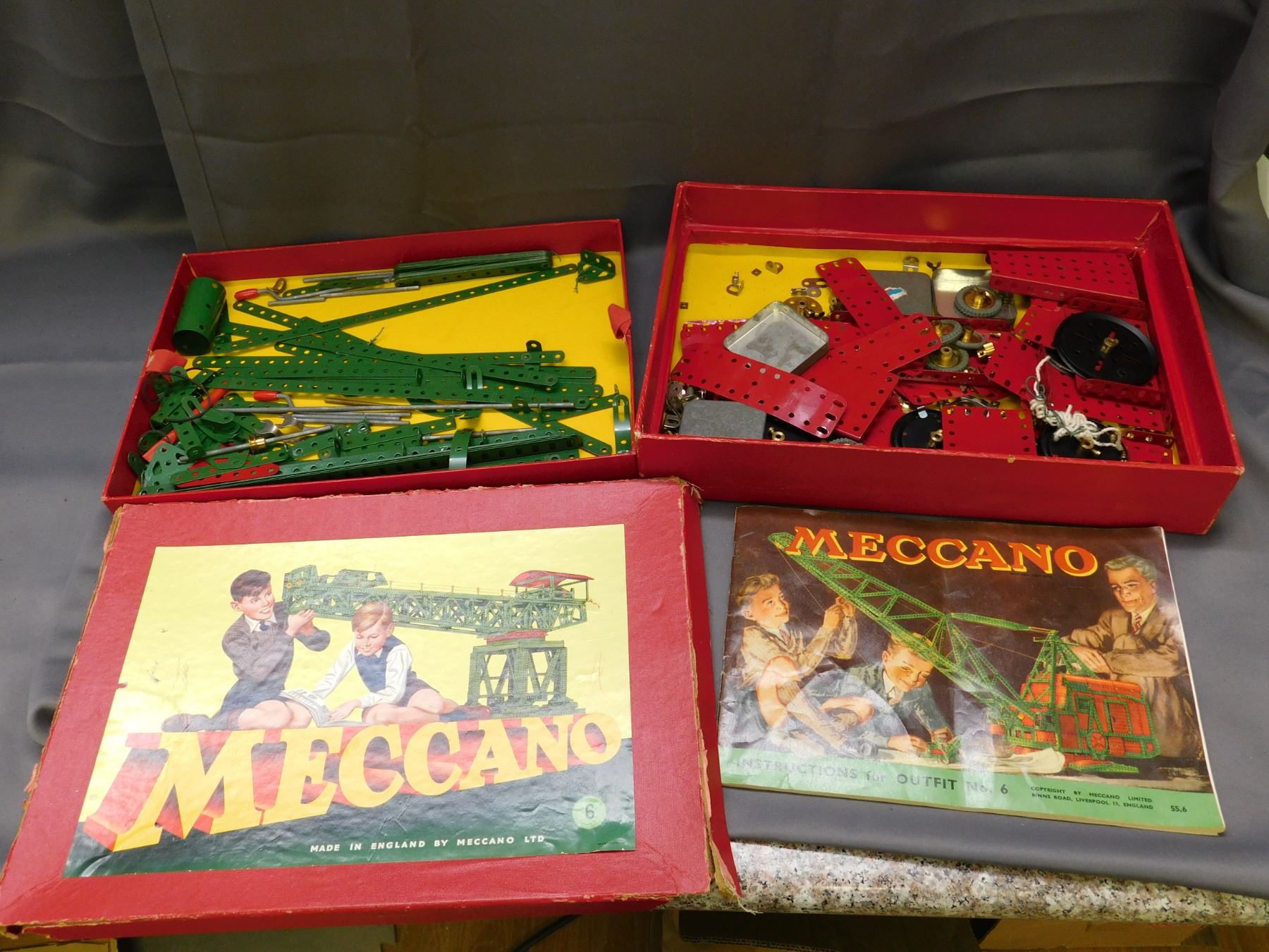 Meccano Outfit #6 circa 1950s Kids Metal Building Toy