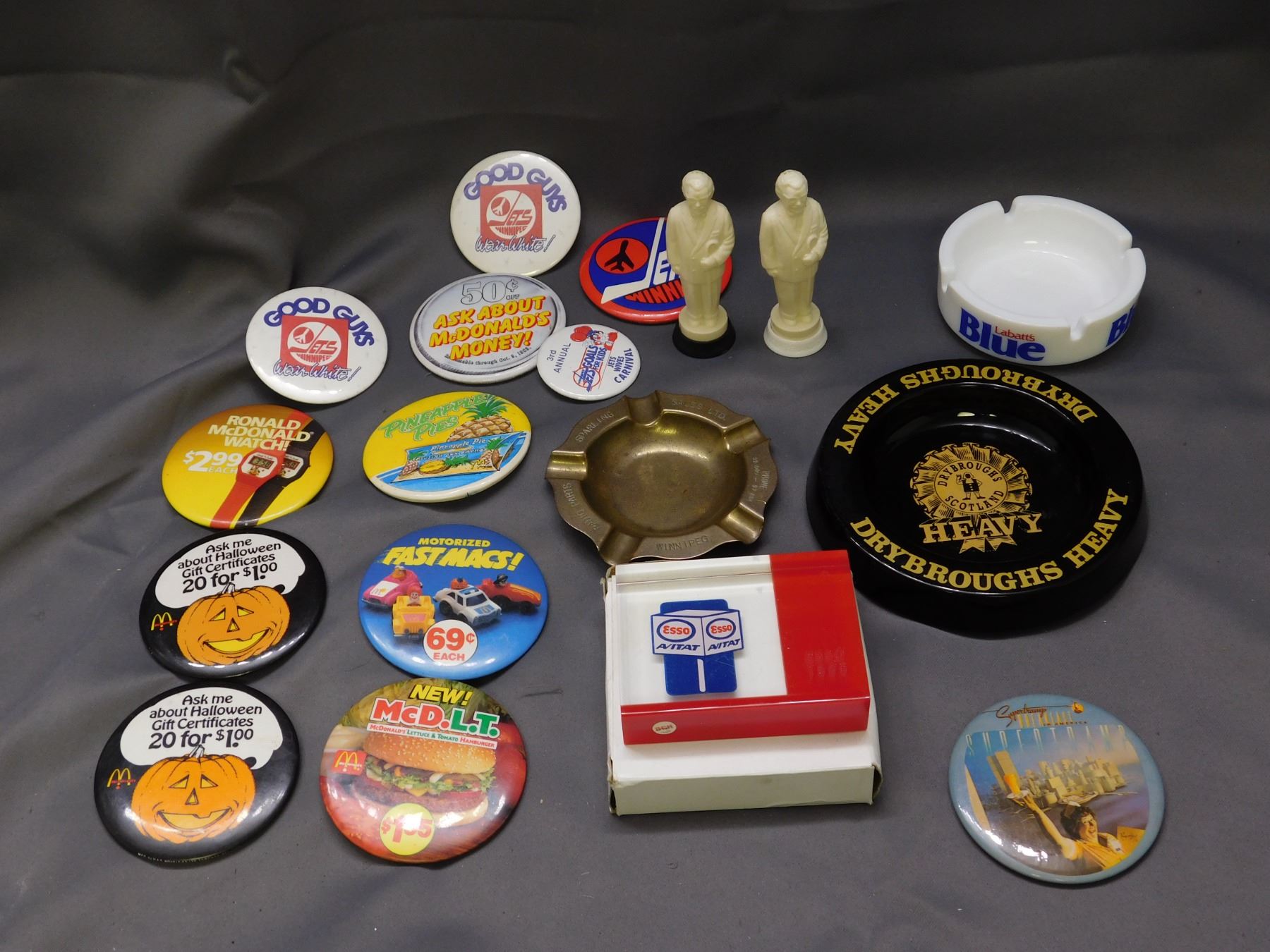 Lot of Vintage Advertising, KFC Salt Pepper Shakers, Ash Trays ...