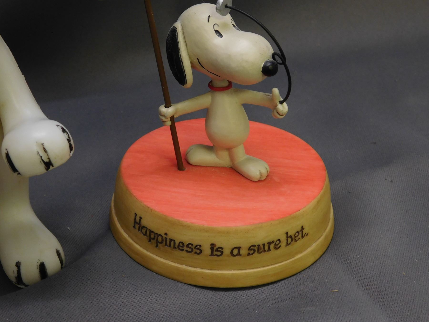 Peanuts Snoopy Hallmark 2015 Statue and 1960s Red Baron Plastic Figure