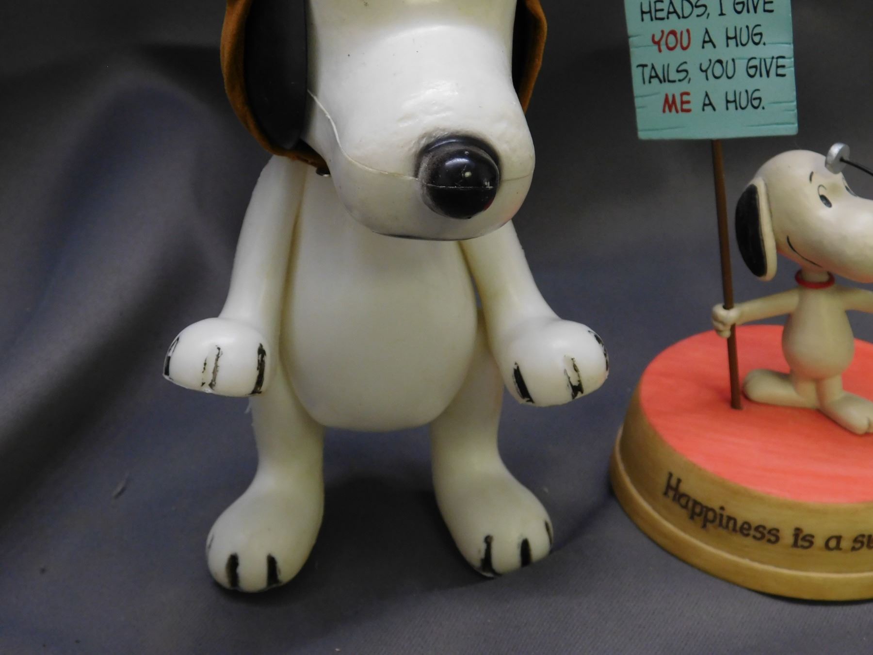 Peanuts Snoopy Hallmark 2015 Statue and 1960s Red Baron Plastic Figure