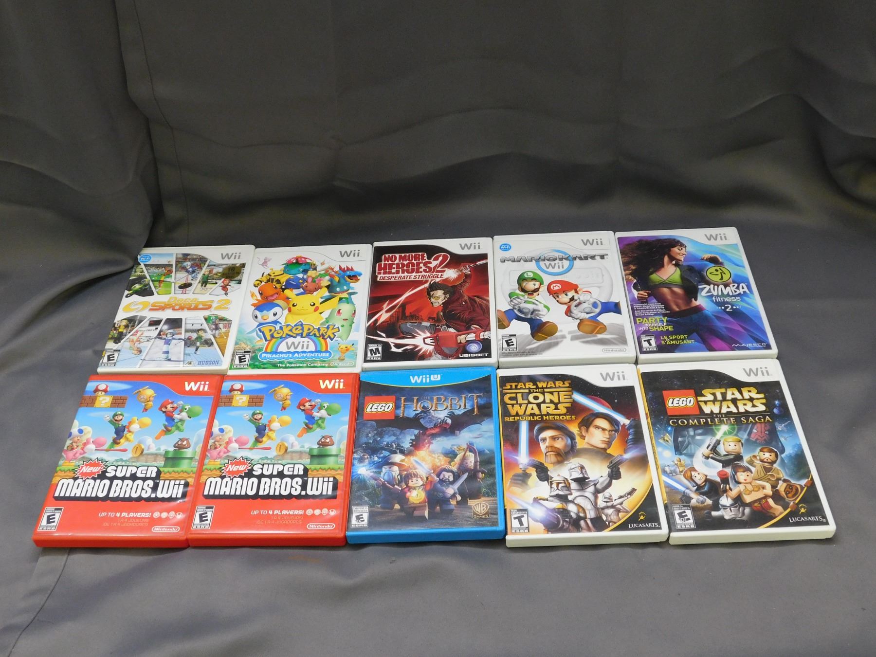Lot of 10 Nintendo Wii Games Super Mario Bros Wii, PokePark, Mario Kart ...