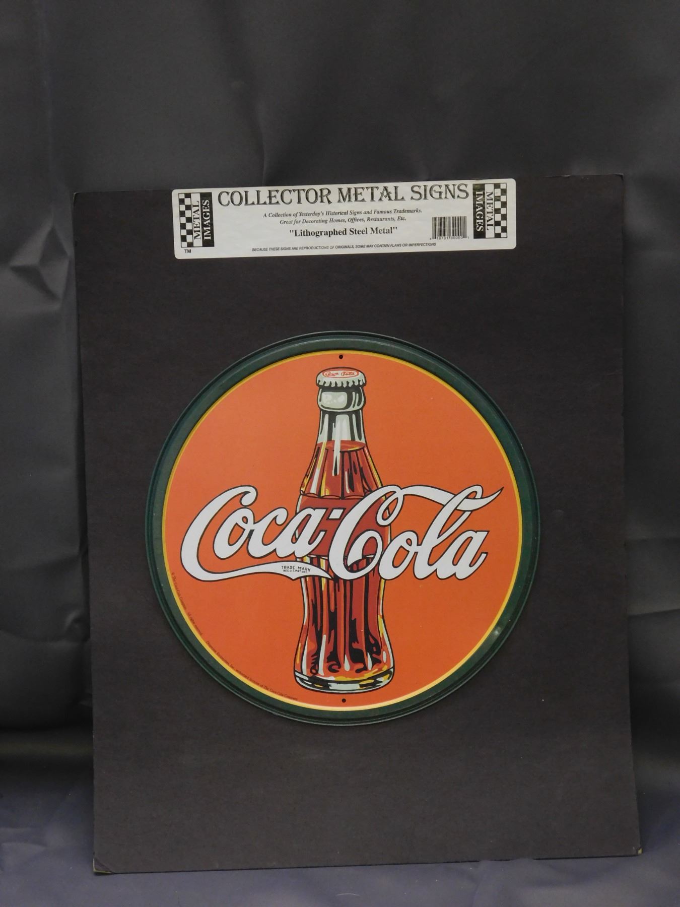 Collector Metal Signs Lithographed Steel Metal Coca Cola Circular Wall ...