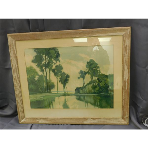 French Art-Deco Landscape Artist Born 1880 1948 Lucien Peri Framed Artwork