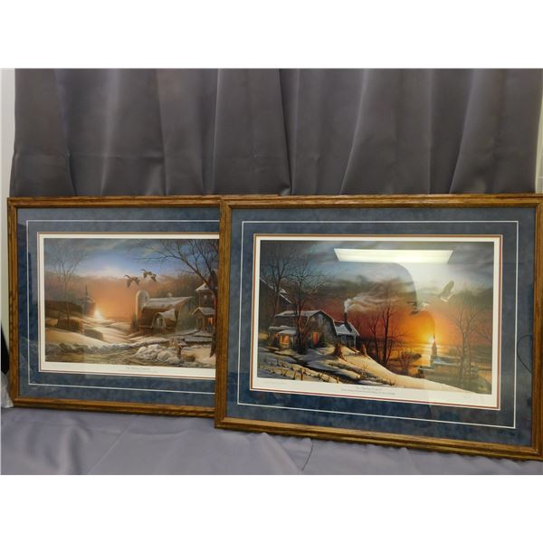 Set of 2 Terry Redlin Prints Signed By Artist "The Sharing Season" and ...