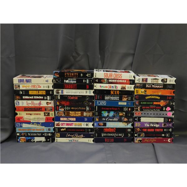 Lot of 50 Vintage Screener/Promo VHS Tapes Assorted Genres and Titles