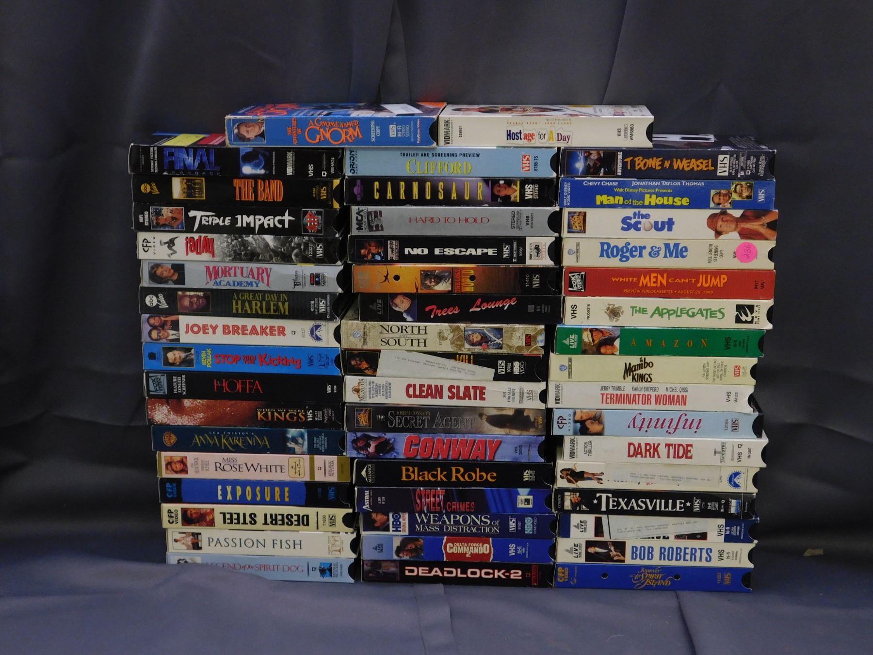 Lot of 50 Vintage Screener/Promo VHS Tapes Assorted Genres and Titles