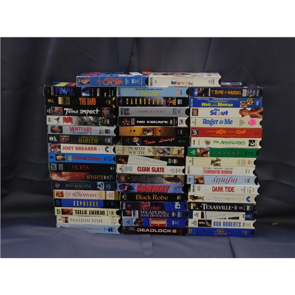 Lot of 50 Vintage Screener/Promo VHS Tapes Assorted Genres and Titles