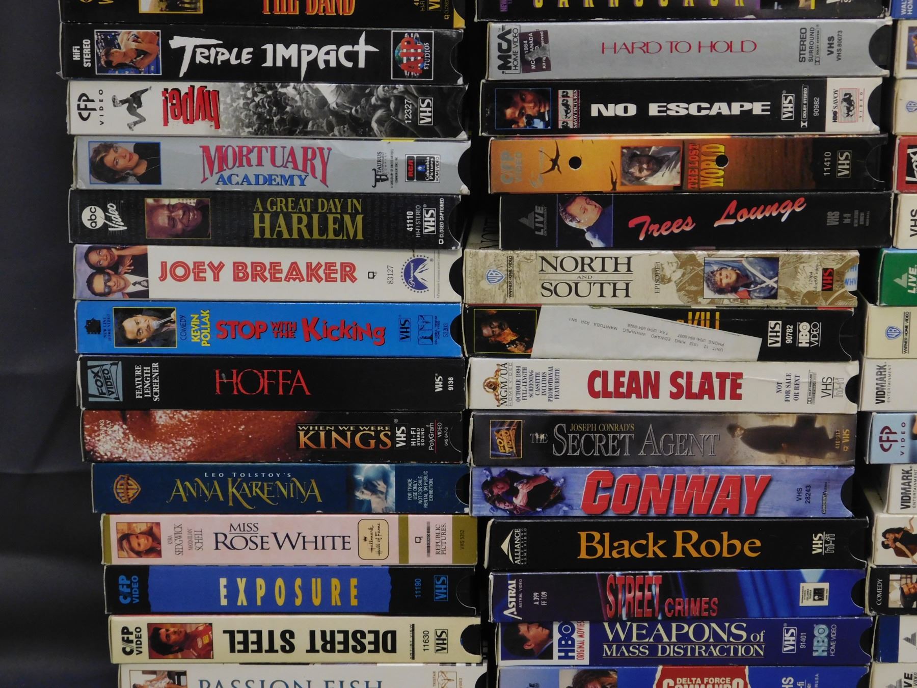 Lot of 50 Vintage Screener/Promo VHS Tapes Assorted Genres and Titles