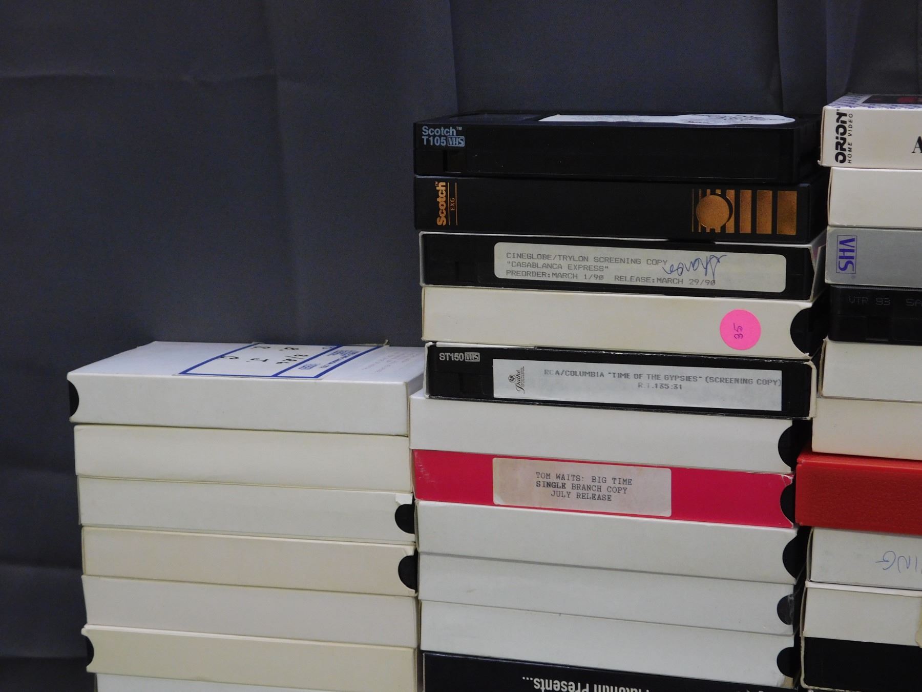 Lot of 50 Vintage Screener/Promo VHS Tapes Assorted Genres and Titles