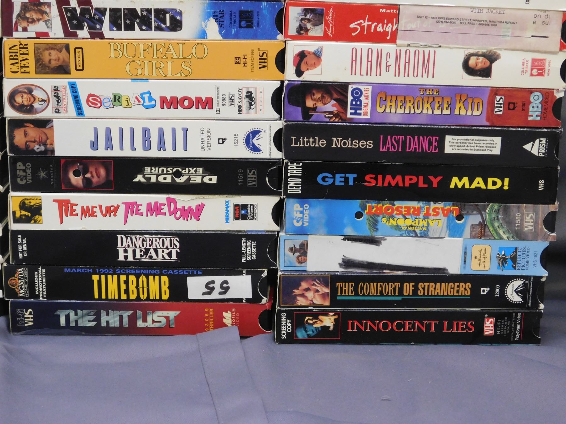 Lot of 50 Vintage Screener/Promo VHS Tapes Assorted Genres and Titles