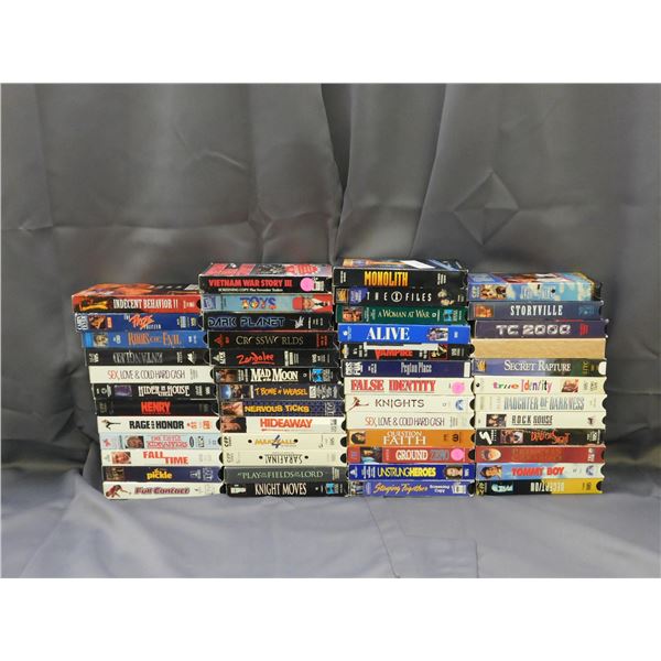 Lot of 50 Vintage Screener/Promo VHS Tapes Assorted Genres and Titles